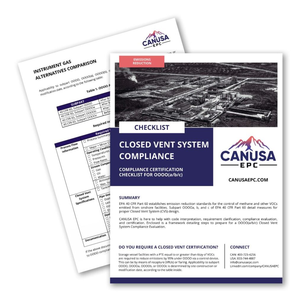 Closed Vent System Compliance Certification Checklist - CANUSA EPC